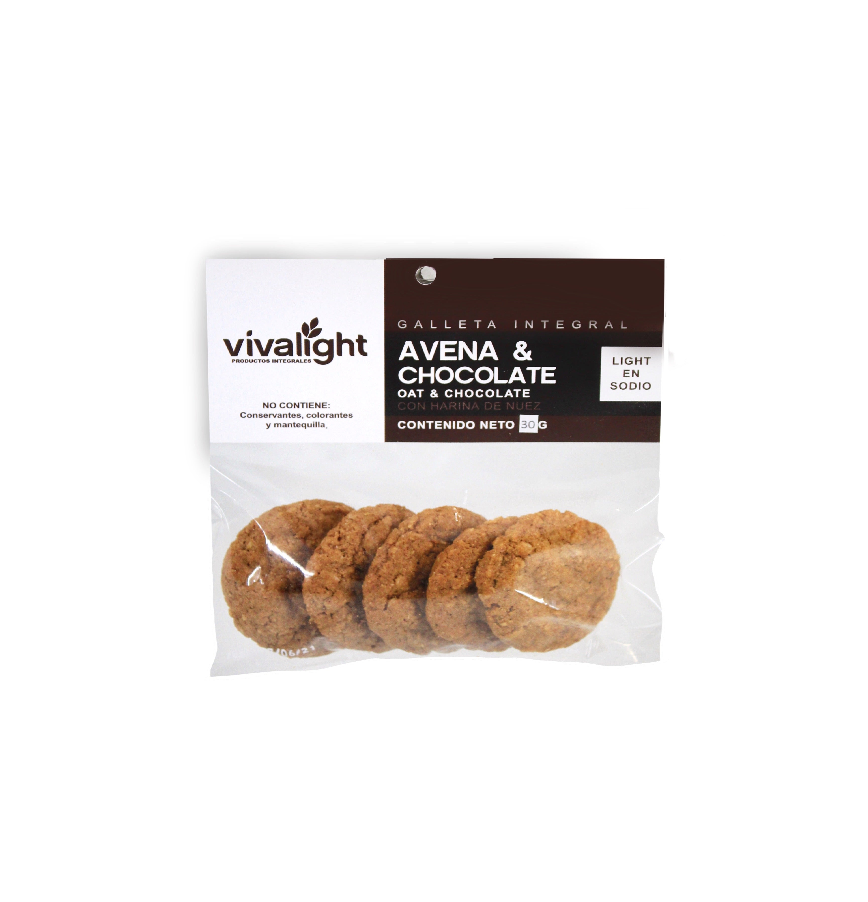 Galleta Integral de Avena & Chocolate x 5 unidades. – vivalight colombia