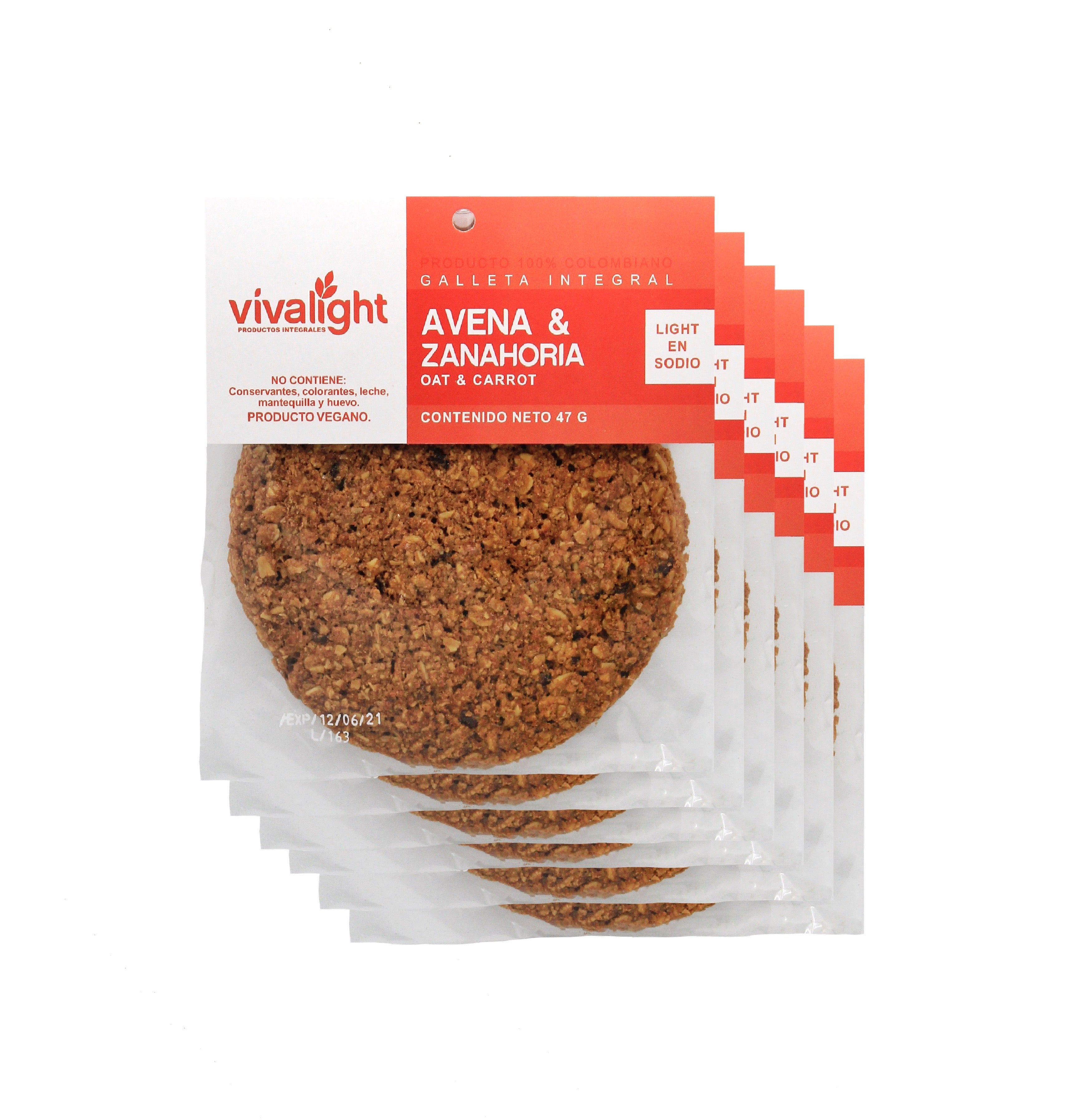 Galleta Integral de Avena & Zanahoria x 6. – vivalight colombia