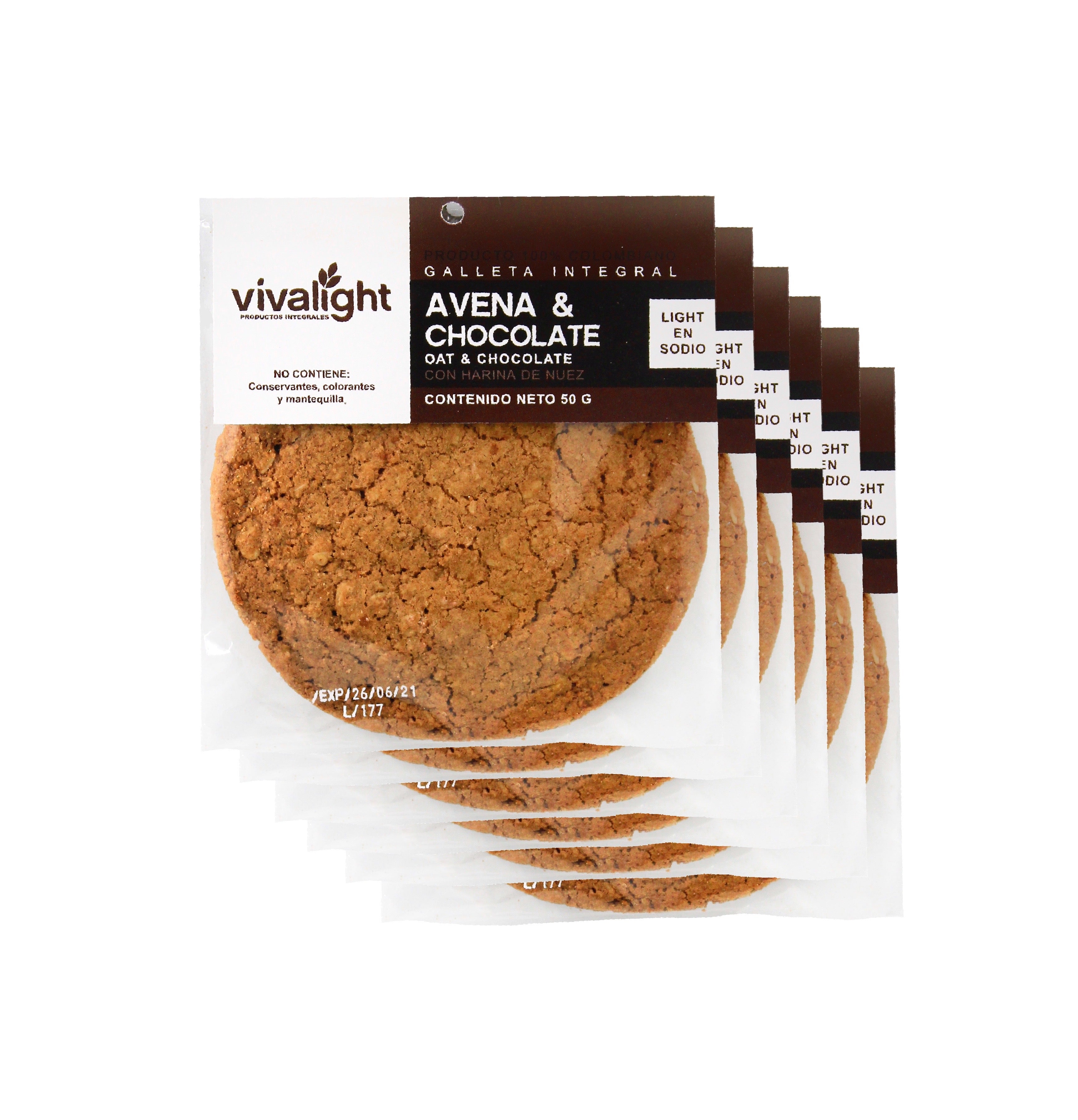 Galleta Integral de Avena & Chocolate x 6 unidades. – vivalight colombia