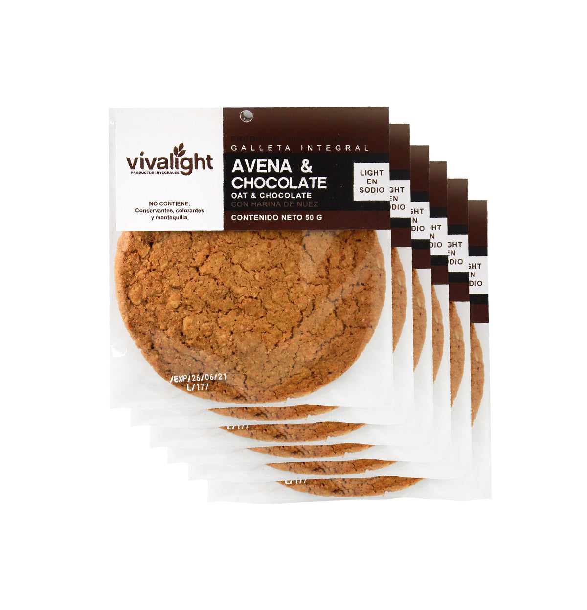 Galleta Integral de Avena & Chocolate x 6 unidades. – vivalight colombia
